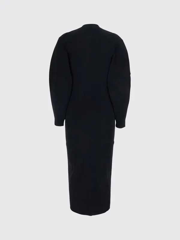 Loulou De Saison Elena Ribbed Viscose-blend Knit Midi Dress With Balloon Sleeves