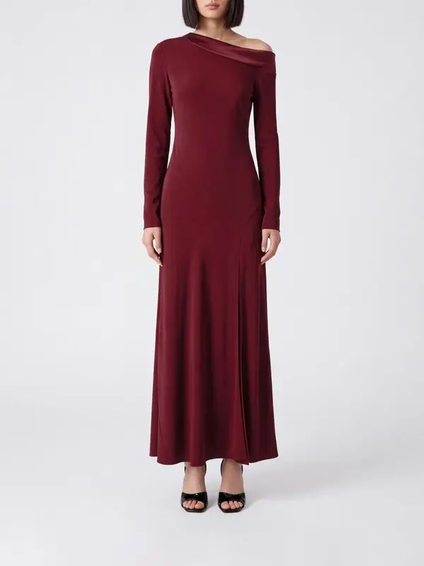 Alberta Ferretti Asymmetrical Midi Dress With Slit - Red