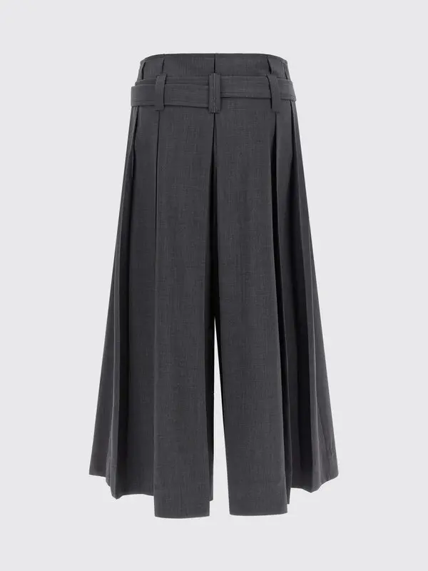 Brunello Cucinelli Cropped Wide-leg Pleated Wool Blend Pants