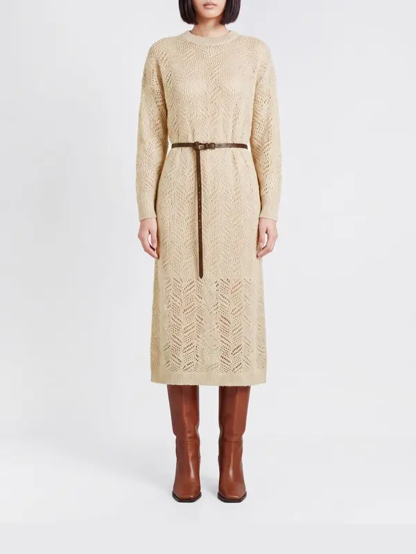 Brunello Cucinelli Sequin-embroidered Wool-knit Midi Dress