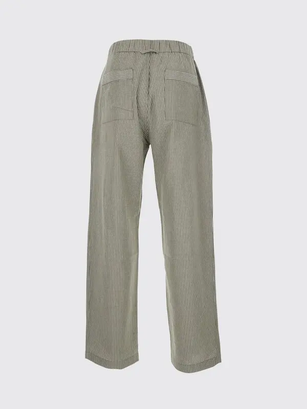 COOR Striped Cotton Drawstring Trousers With America Pockets
