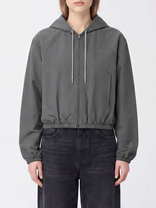 Alexander Wang Cotton Blend Hooded Bomber Jacket