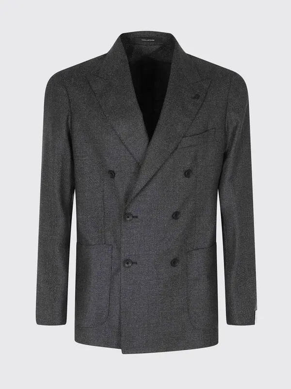 Tagliatore Double-breasted Wool Blazer With Peak Lapels - Grey