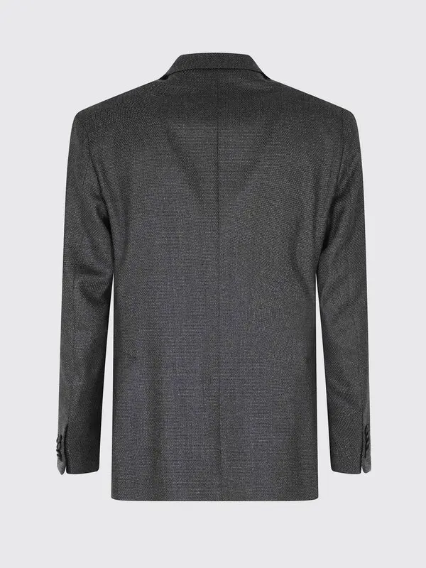 Tagliatore Double-breasted Wool Blazer With Peak Lapels - Grey