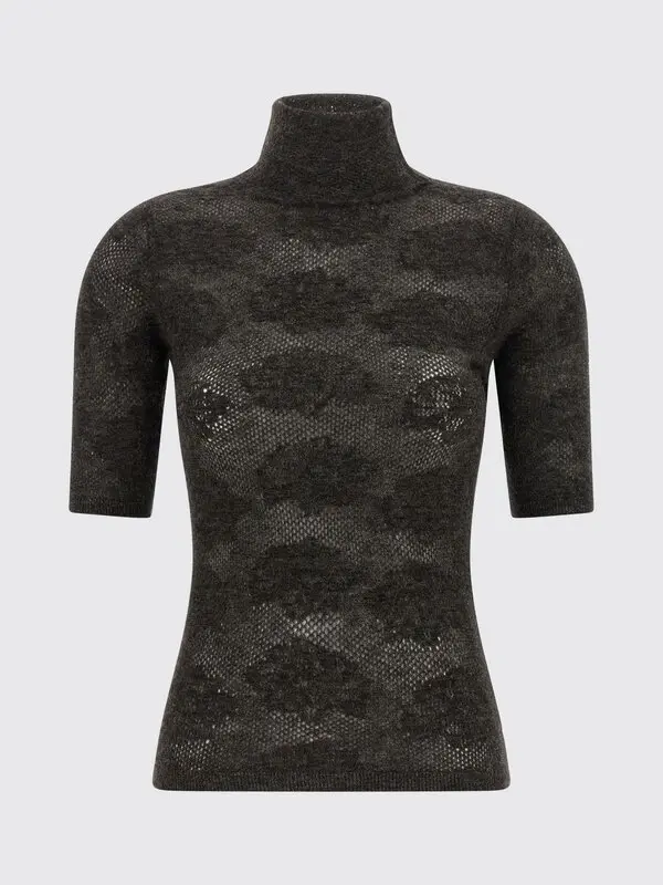 Brunello Cucinelli Lace Knit Turtleneck - Brown