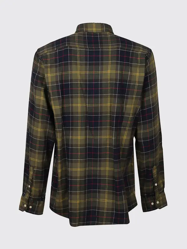 Barbour Slim Fit Check Cotton Shirt With Button-down Collar - Natural
