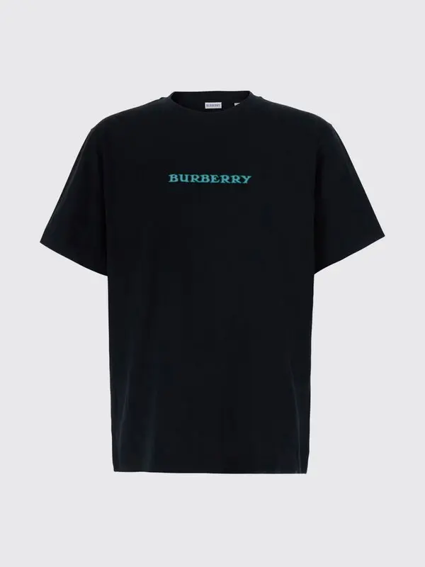 Burberry Equestrian Knight Logo Cotton Crewneck T-shirt - Black