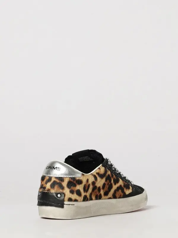 CRIME LONDON Leopard Print And Glitter Embellished Trainers