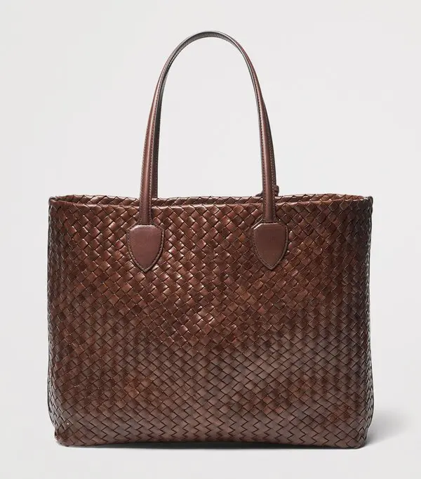ASPINAL OF LONDON Large Woven Leather Tote Bag