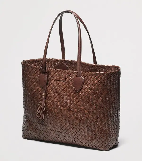 ASPINAL OF LONDON Large Woven Leather Tote Bag
