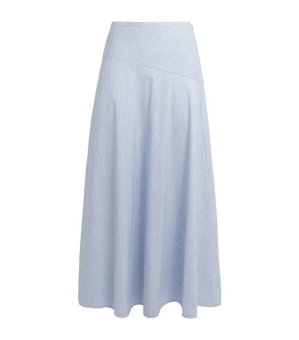 Theory Asymmetrical Stripe Midi Skirt