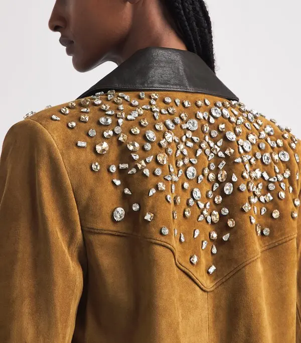 Veronica Beard Suede Embellished Shannon Jacket