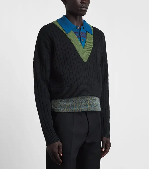 Dries Van Noten Wool-cotton Layered Sweater