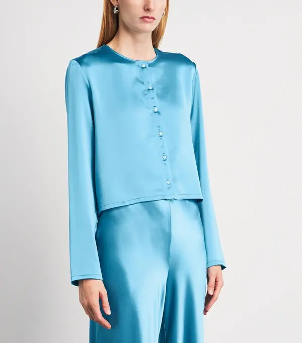 LESET Barb Satin Cardigan