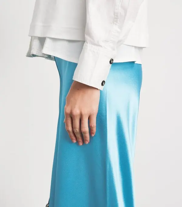 LESET Satin Barb Wide-leg Trousers