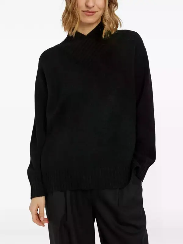 Chinti & Parker Ribbed-knit Wrap-neck Sweater