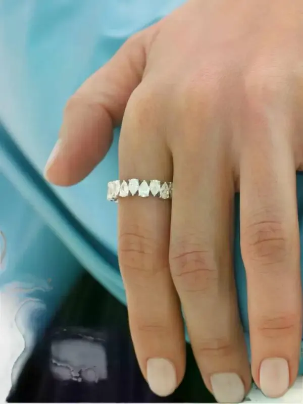 SOLO FOR DIAMONDS Pear-cut Diamond Eternity Ring In 14k Gold