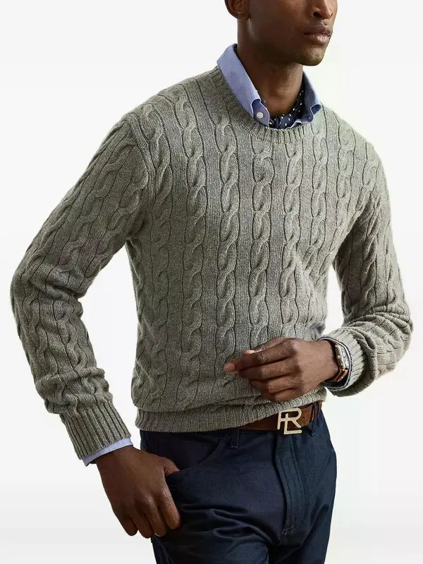 Ralph Lauren Purple Label Cashmere Cable-knit Crew Neck Sweater