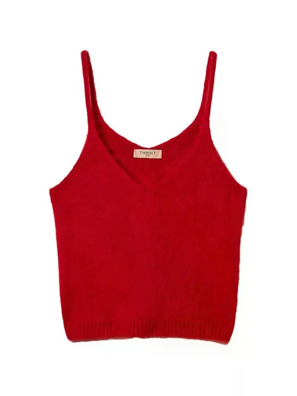 TWINSET Brushed Wool Blend Top - Red
