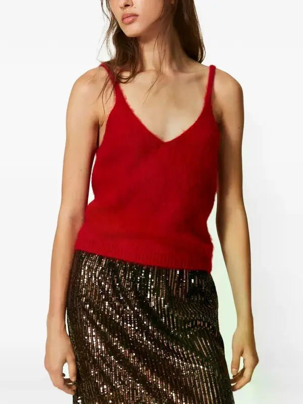 TWINSET Brushed Wool Blend Top