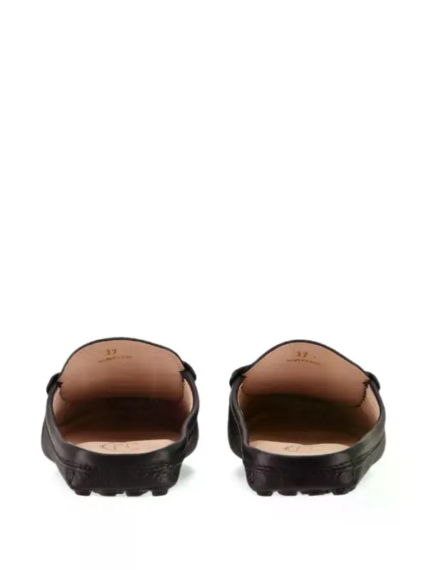 TOD'S T Timeless Pebbled Leather Mules