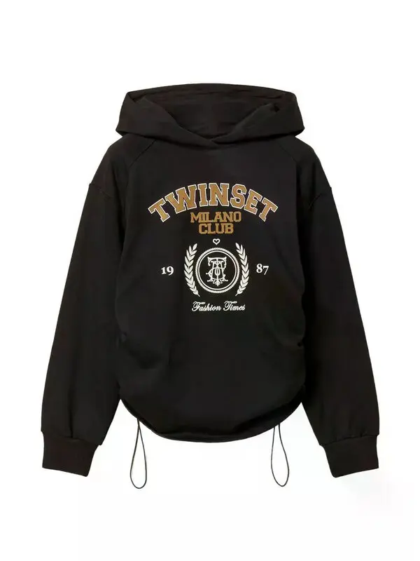 TWINSET Hoodie With Logo Print - Black