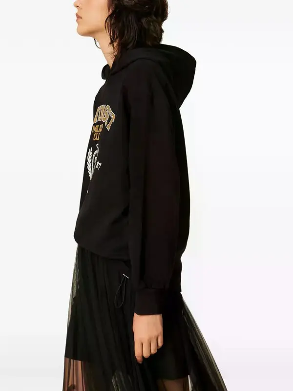 TWINSET Logo Print Cotton Hoodie