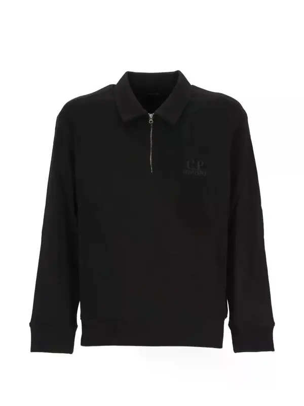 C.P. COMPANY Logo-embroidered Quarter-zip Polo Shirt