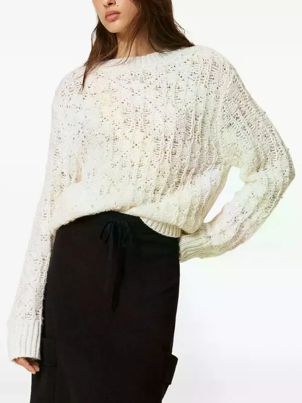 TWINSET Long Knit Skirt With Pockets - Black