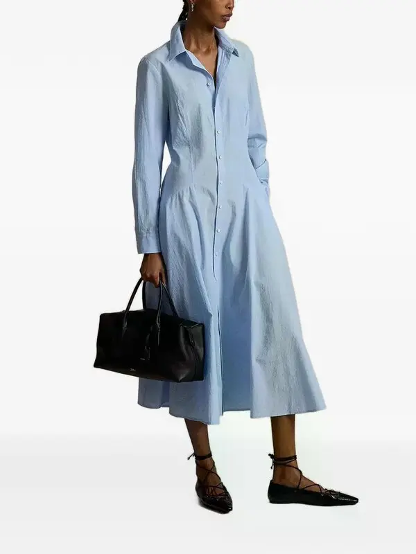 Polo Ralph Lauren Cotton Paneled Shirtdress - Blue