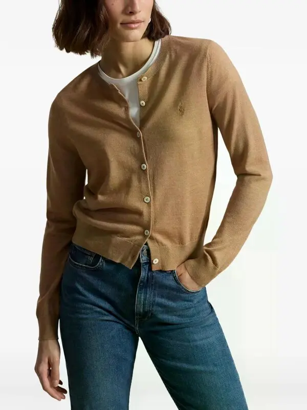 Polo Ralph Lauren Embroidered Wool Cardigan - Neutrals