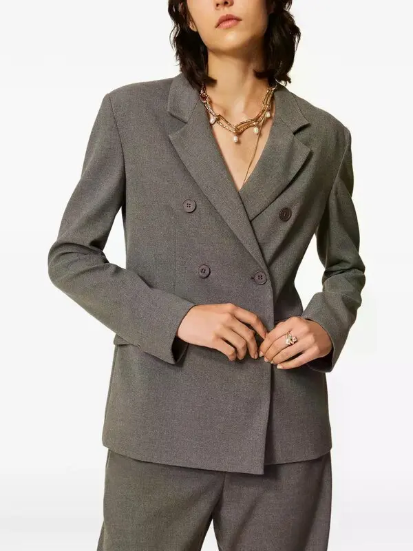 TWINSET Double-breasted Flannel Jacket