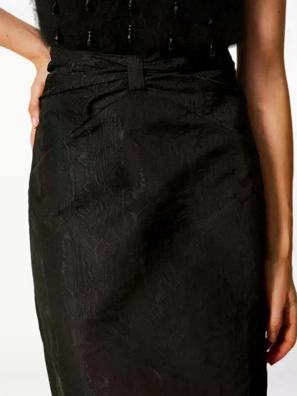 TWINSET Midi Moiré Skirt With Bow Detail