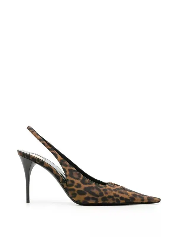 Saint Laurent Leopard-print Slingback Pumps