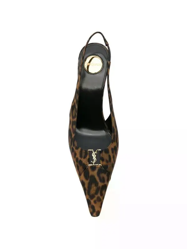 Saint Laurent Leopard-print Slingback Pumps
