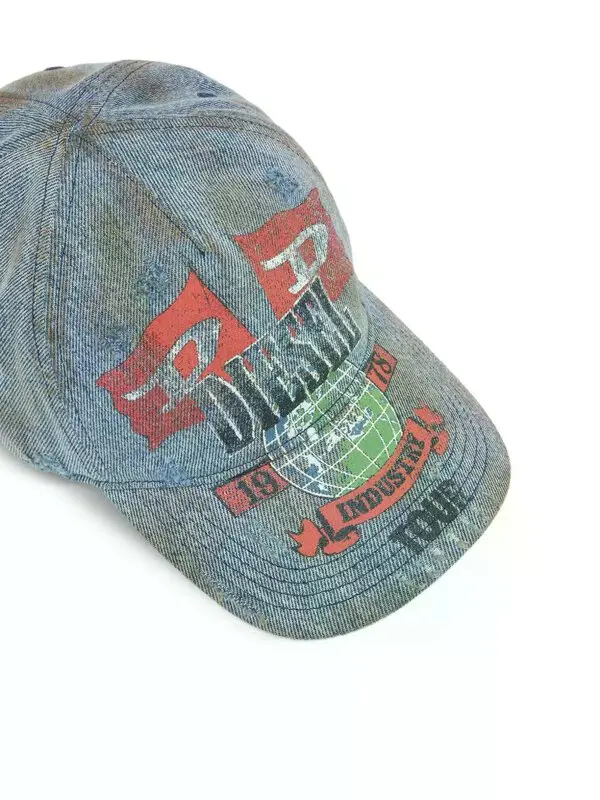 DIESEL® Denim Baseball Cap With Concert Graphics