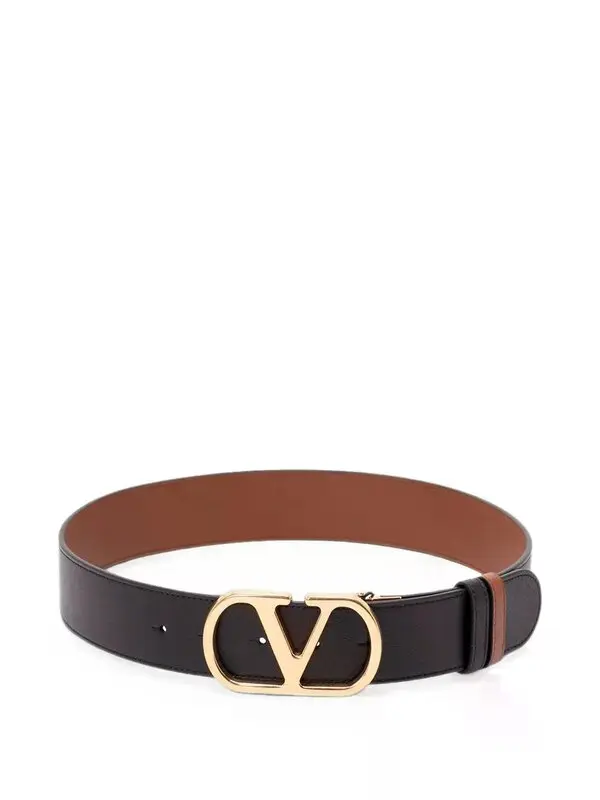 Valentino Garavani Reversible Vlogo Signature Belt In Glossy Calfskin 40 Mm - Black