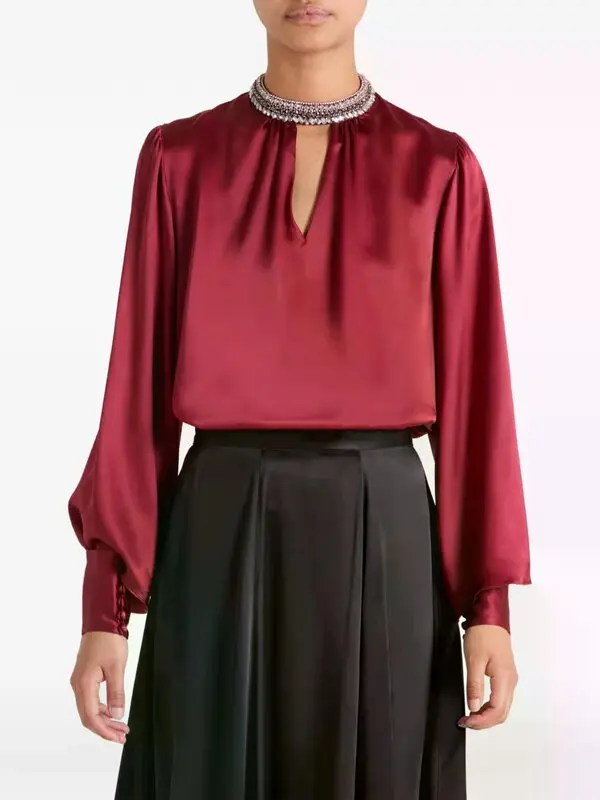 TEMPERLEY LONDON Beatrice Crystal-embellished Silk Blouse