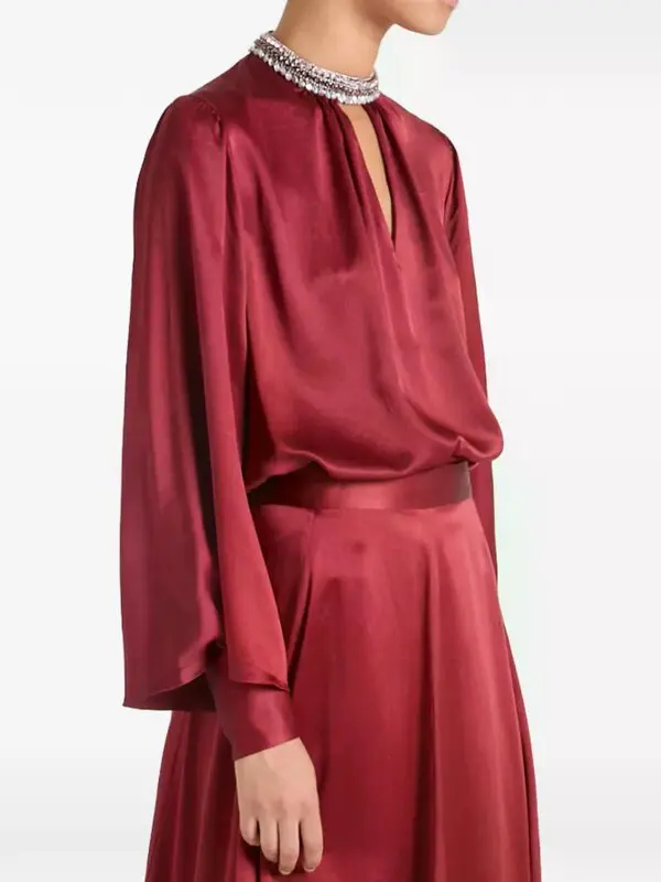 TEMPERLEY LONDON Beatrice Crystal-embellished Silk Blouse