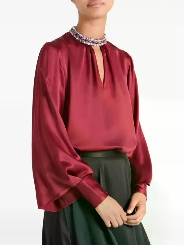 TEMPERLEY LONDON Beatrice Crystal-embellished Silk Blouse