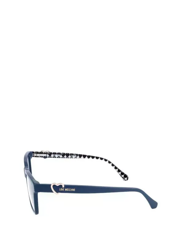 Moschino Heart-plaque Rectangle-frame Glasses