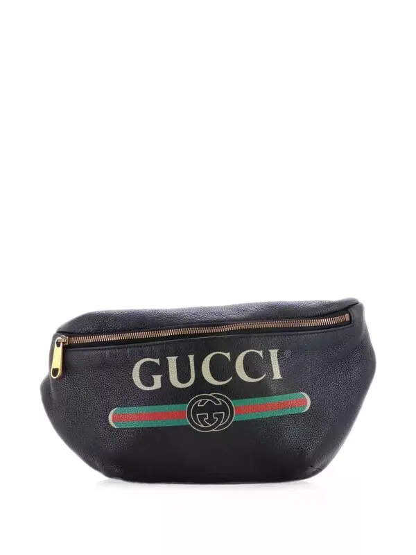 Gucci Logo Printed Leather Belt Bag