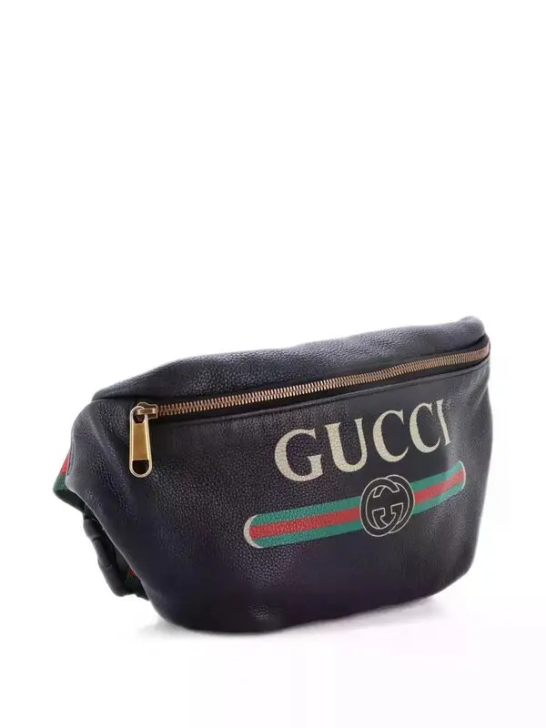 Gucci Logo Printed Leather Belt Bag