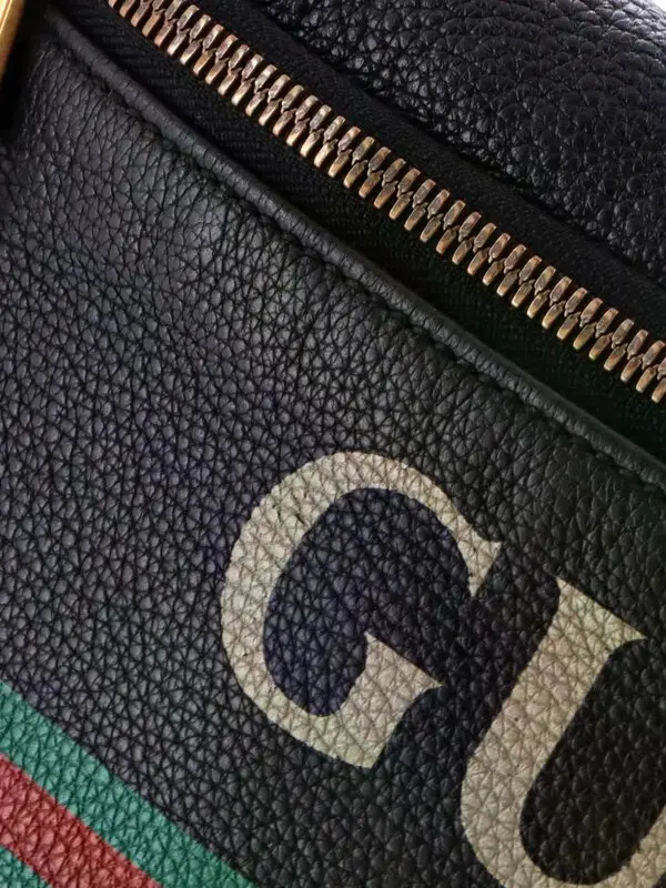 Gucci Logo Printed Leather Belt Bag