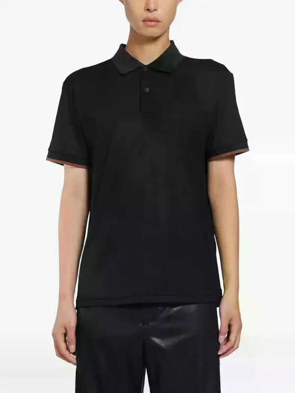 Gucci Web-stripe Silk Polo Shirt