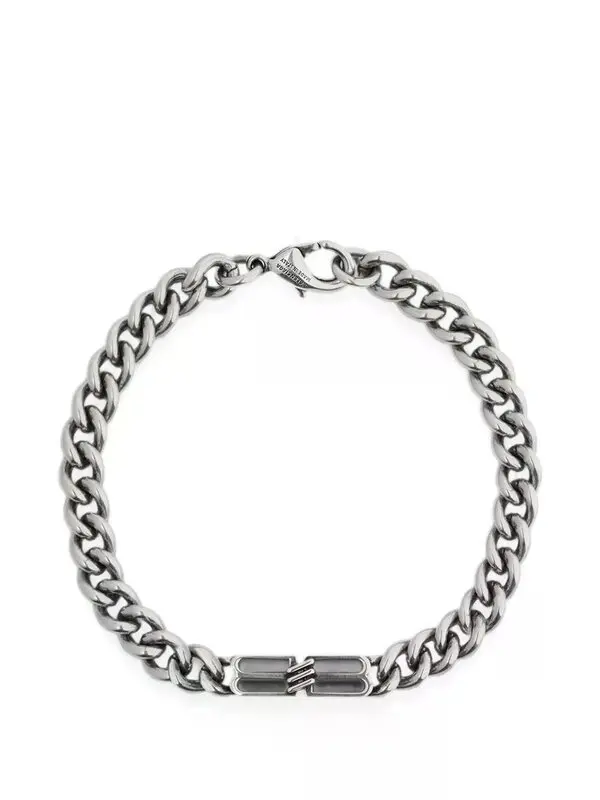 Balenciaga Bb Icon Curb-chain Bracelet - Silver