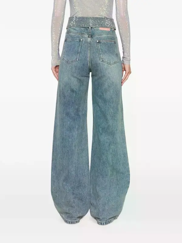 TWENTY FOURHAITCH Crystal-embellished Wide-leg Jeans