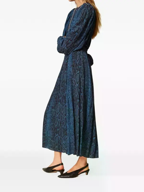 TWINSET Long Python-print Crew-neck Dress