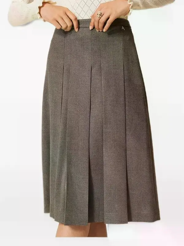 TWINSET Flannel Midi Skirt - Grey