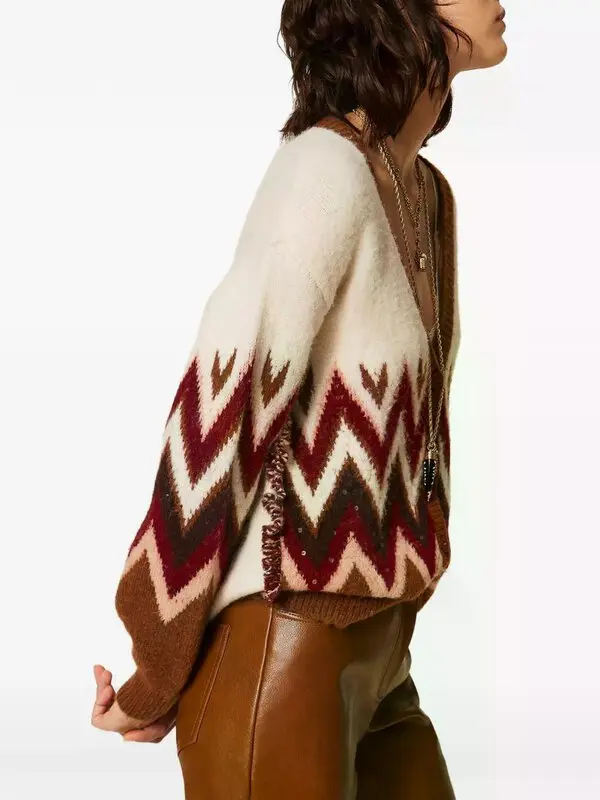 TWINSET Jacquard Cardigan With Sequins